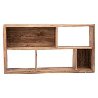 Grislow 60" Wide Reclaimed Teak Low-Profile Cube Bookcase - Bed Bath & Beyond - 36827570